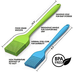 Basting Brush Silicone Heatproof Pastry Brushes Spread Sauce Marinades for BBQ&Grilling,Baste Pastries Cakes ,Kitchen Cooking,Dishwasher safe,Set of 4