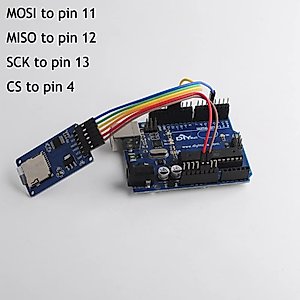 Geekstory 5 PCS Micro SD Card Module Mini TF Card Adapter with Memory Storage Breakout Board SPI Interface Driver + 40 PCS Female to Male Dupont Cable Line for Arduino Raspberry Pi