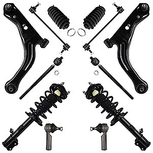 Detroit Axle - 12pc Front End Suspension Kit for Ford 2001 2002 2003 2004 Escape Mazda Tribute, 2 Struts 2 Lower Control Arms w/Ball Joints 4 Tie Rods 2 Sway Bars 2 Boots Replacement Struts Shocks