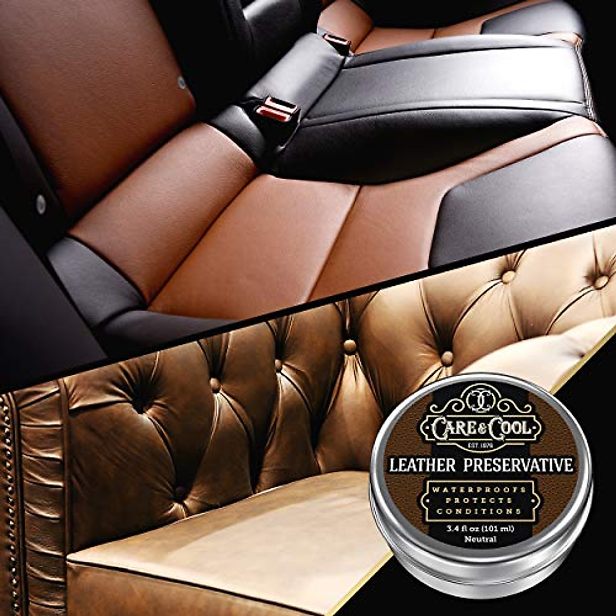 Since 1976, Leather Conditioner, Protector and Renovator (3.4 oz). The Best Waterproofing Leather Restorer for Boots, Shoes, Purses, Jackets, and Furniture to Preserve Your Leather Products Durably.