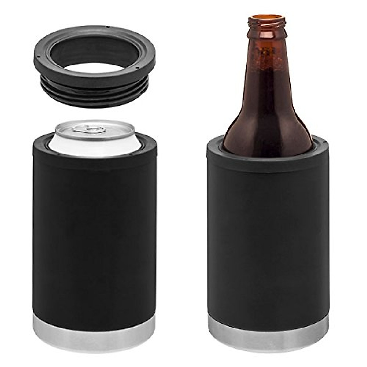 Simply Green Solutions 3-in-1, Stainless Steel Can Cooler, Bottle Insulator and Hot/Cold 11oz. Capacity Thermal Tumbler - Brushed Stainless