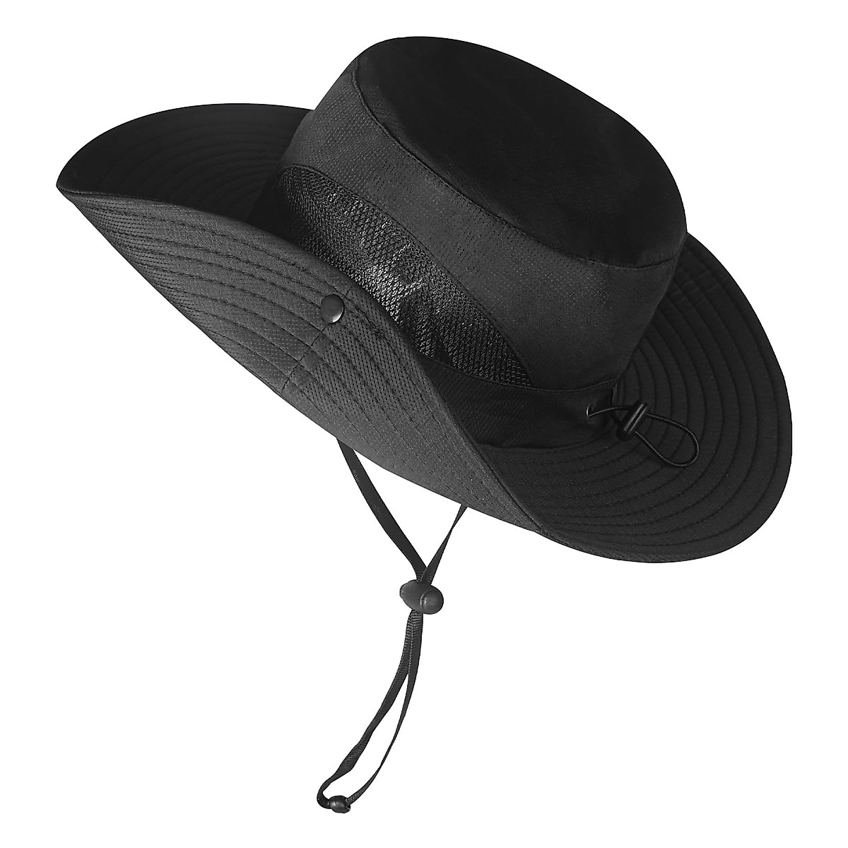 ZOORON Sun Hats for Men Women, Fishing Bucket Hats, Wide Brim UV Protection Waterproof Breathable Boonie Hats (1Pack-Black)