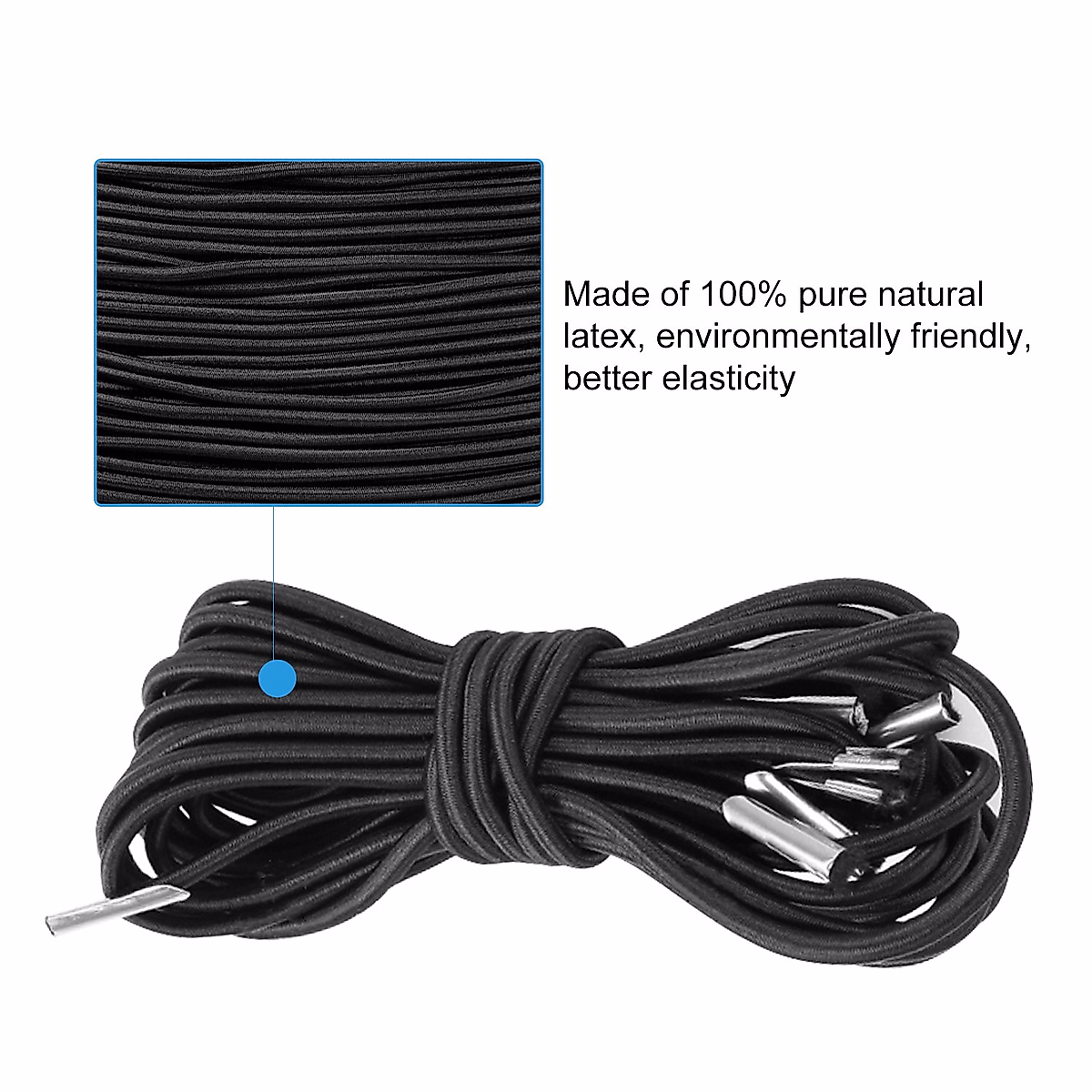 Keten Universal Replacement Cords for Zero Gravity Chair(4 Cords), Replacement Laces for Zero Gravity Chairs, Zero Gravity Recliner Repair Tool for Lounge Chair, Bungee Chair(Black)
