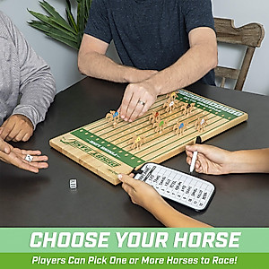 GoSports Derby Dash Horse Race Game Set - Tabletop Horse Racing with 2 Dice and Dry Erase Scoreboard