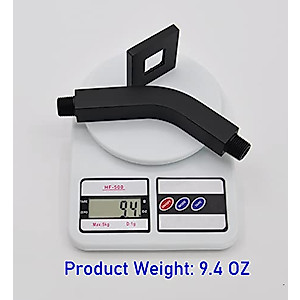 Aquaiaw Square Shower Arm and Anti-Scratch O-Ring Flange, 6 inch, Solid Brass, Both Soldered 1/2 NPT Tapered Threads, Shower Head Arm, Wall Mount Shower Extension Arm (Matte Black)