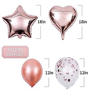 Valentines Day Decorations, 40 Inch Rose Gold Love Balloons Kit – Pack of 20 | Rose Gold Valentines-Day Party Supplies, Heart Shaped and Latex Balloon kit | Wedding, Bridal Shower Decorations