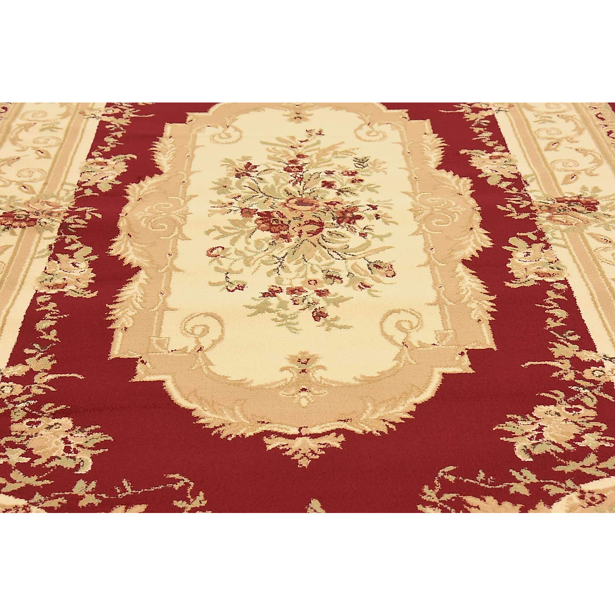 Unique Loom Versailles Collection Traditional Classic Floral Motif Area Rug (6' 0 x 9' 0 Rectangular, Burgundy/ Ivory)