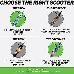 Lucky Crew Complete Pro Scooter - Trick Scooter for Beginner to Intermediate Riders, Ultra