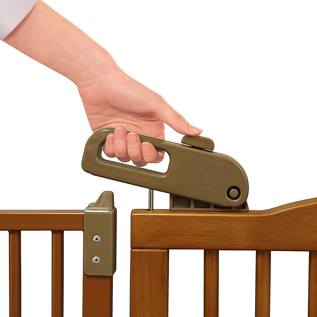 Richell One-Touch Gate II Wide, Wide Dog gate with Wooden Door, from 32.1-62.8" Wide & 30.5" H