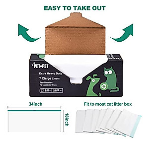Pet N Pet Cat Litter Box Liners 14 Counts Cat Litter Liners, Tear Resistant Cat Litter Bags, Elastic Cat Litter Box Liner with Drawstring, Kitty Litter Bags Cat Poop, Extra Large Cat Litter Pan Bags