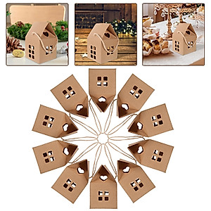 House Shaped Paper Candy Box: 15pcs Paper Boxes Kraft Paper Package Box Christmas Packing Box for Wedding Xmas Party Favor Holder