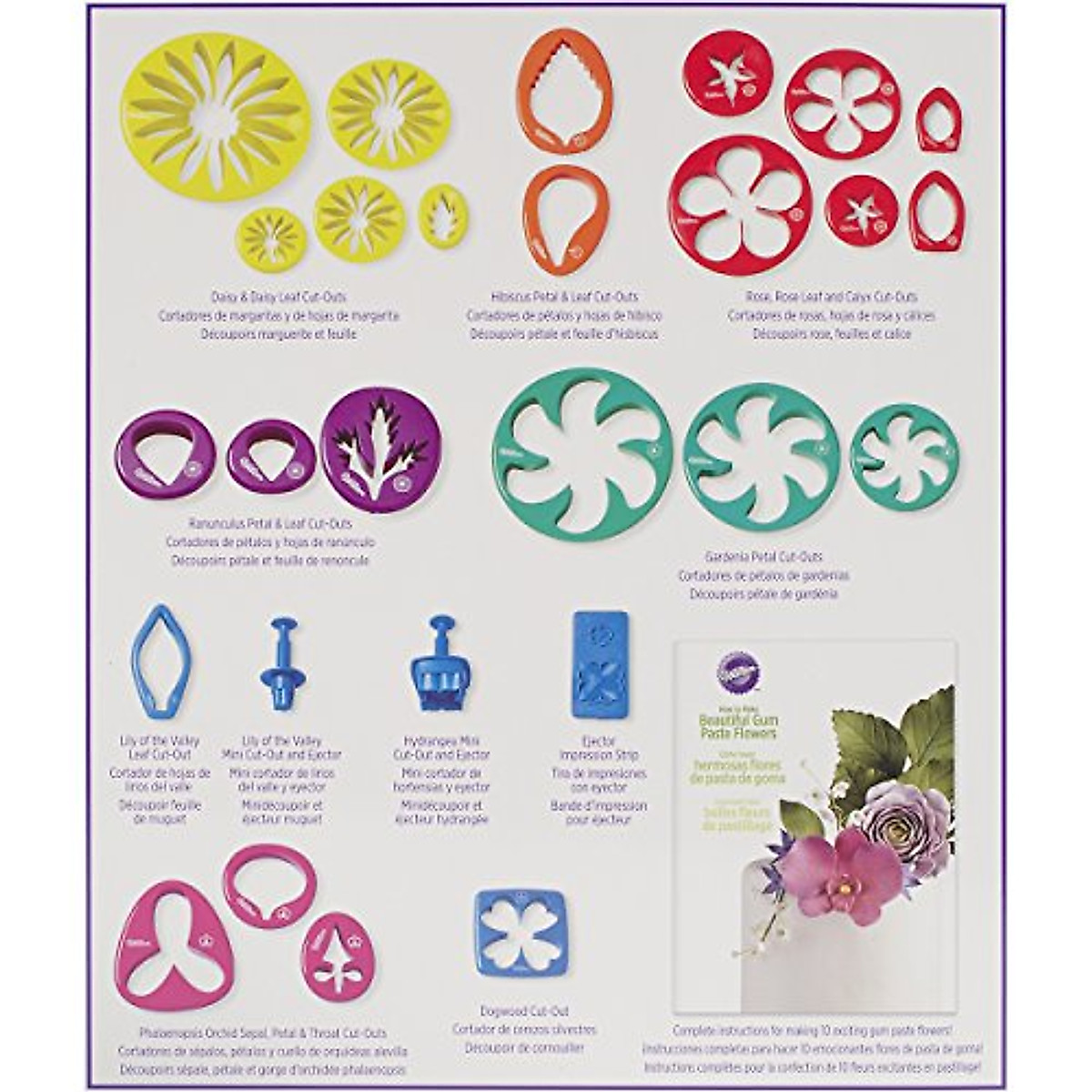 Wilton Gum Paste Outs Piece 28 PC GP Flowers Cut Out Set