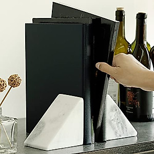 Bookends Marble Book Clips Student Book Support Book Stand Home Living Room Study Ornaments Desk Stand Bookshelf Room Office Decoration Office Book Stopper bookends