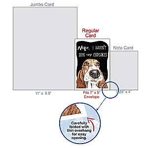 NobleWorks - 1 Funny Animal Birthday Card with Envelope - Cute Card for Birthdays - Dog Antics Sprinkle Nose C3639ABDG