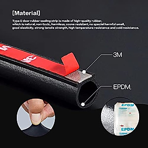 Universal Rubber Car Auto Door Seal Weather Stripping,D-Shape Hollow Door Weatherstrip,Self Adhesive Automotive Window Door Soundproofing Door Seal for Car Truck Motor Door Cover Trunk(9.84 FT)