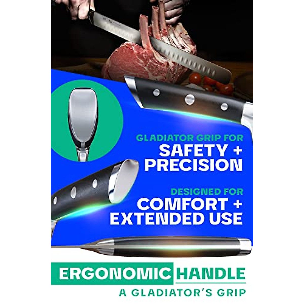 Dalstrong Slicing Knife - 12 inch - Gladiator Series Elite - Granton Edge - Forged High-Carbon German Steel Kitchen Knife - G10 Handle - Razor Sharp Carving Knife - w/Sheath - Slicer - NSF Certified