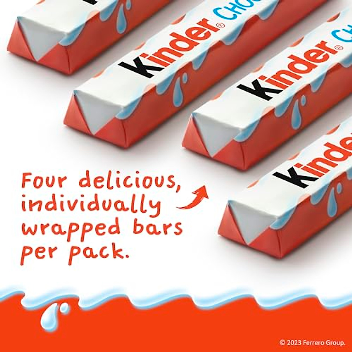 Kinder Chocolate, 18 Four Count Packs, Milk Chocolate Bar with Creamy Milky Filling, Individually Wrapped Candy, 1.8 oz Each
