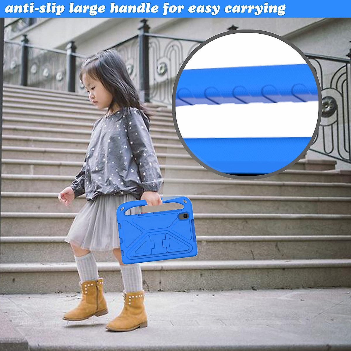 GOZOPO Kids Case for Lenovo Tab M8 Tablet 8", Lightweight Shockproof Handle Stand Case for Lenovo Tab M8 4th Gen/ M8 3rd Gen/ M8 2nd Gen/Smart Tab M8 HD -Blue