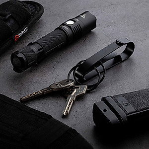 TKH-S1 Stealth Tactical Key Ring Holder for Duty Belts, Quick Release Clip w/2 XL Detachable Rings Max 2.25" Belt For Police, Correctional, Fire Dept
