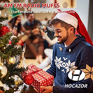 Hocazor HP10 FM AM Radio Headphones with LCD Display, 30dB SNR Hearing Protection Safety Earmuffs for Mowing Work Shops, Grey