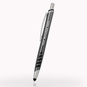 Custom Laser-Engraved Metal Ballpoint Pens With Stylus. Available in 5 Colors - Free Personalization