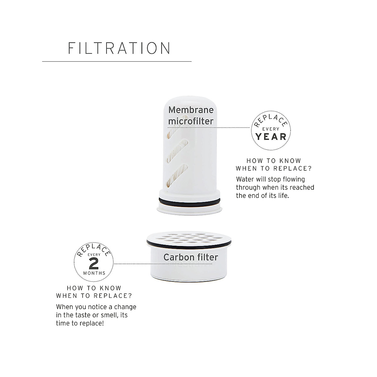 LifeStraw Home - Water Filter Pitcher, 7-Cup, White, Glass with Silicone Base, White, for everyday protection against bacteria, parasites, microplastics, lead, mercury, PFAS and a variety of chemicals