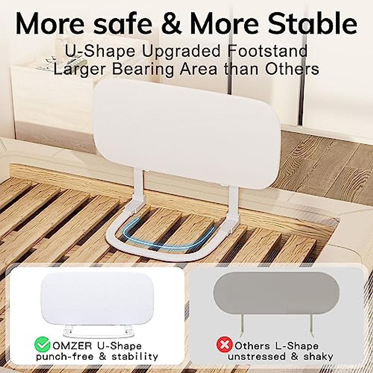 omzer Travel Bed Rails for Toddlers - Foldable Portable Safety Rail with No Drill, Short Bed Rail Guard for Baby Child/Elderly, Height Adjustable for Crib Twin Queen Full King Size Bunk Bed -32 Inch