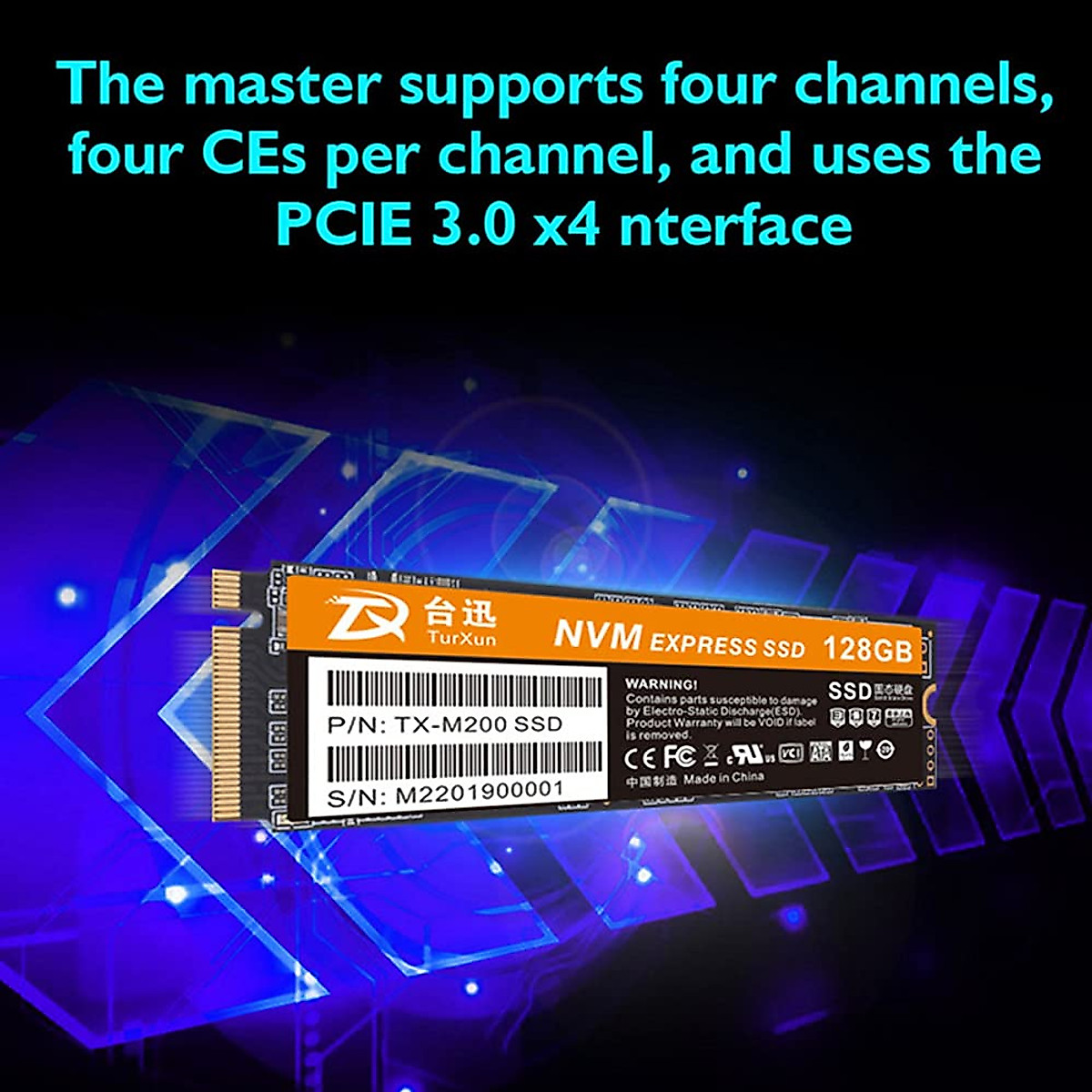 XMYA M.2 NVMe Internal 128GB SSD Solid State Drive, Up to 560 MB/s