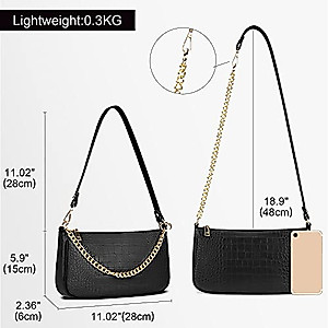 Shoulder Bag for Women Retro Classic Tote HandBag Womens Crossbody Clutch Tiny Crossbody Clutch Purses with Croc Pattern