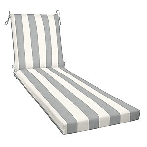 Honeycomb Outdoor Chaise, 22.5" W x 70" L, Stripe Stone Beige Patio Cushion