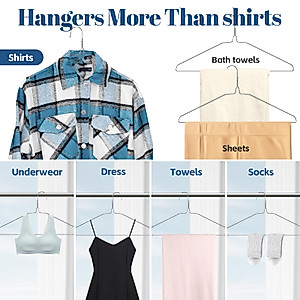 SPECILITE 18'' Wire Hangers 100 Pack, Metal Wire Clothes Hanger Bulk for Coats, Space Saving Metal Hangers Non Slip 12 Gauge Ultra Thin for Standard Size Suits, Shirts, Pants, Skirts-Silver