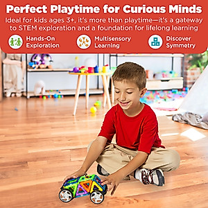 Magformers Vehicle Wow Set (16-pieces) Magnetic Building Blocks, Educational Magnetic Tiles Kit , Magnetic Construction STEM Toy Set includes wheels