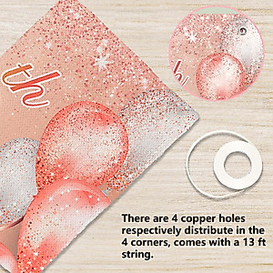 Happy 50th Birthday Rose Gold Banner Cheers to 50 Years Old Backdrop Confetti Balloons Theme Decor for Women 50 Years Old Pink Birthday Party Decorations Bday Supplies Background Favors Gift Glitter