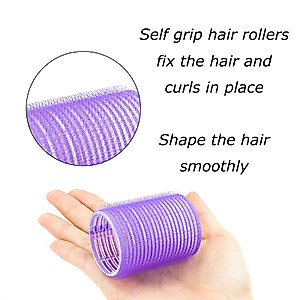 35 Self-Grip Hair Rollers for Curly Hairstyling - No Heat Blue Curlers with Clips for Long, Medium, Short Hair, Multi-sized DIY Styling Tool Set for Women, Men, and Kids