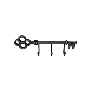 FantasHome Classic Wall Mounted Key Holder Hook Rack, Vintage Key Rack for Entryway(Bronze Grey)