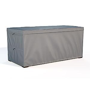 Deck Box Cover, Outdoor Large Storage Box Cover 150 Gallon Deck Box Dust Cover Heavy Duty 600D Oxford Fabric Patio Furniture Cover, Rain, Dust, UV, Wind, Snow Resistant, 62 x 25 x 28 Inches
