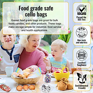 MORIDA Clear Cellophane Bags 200 Pcs 4x6 inch Self Adhesive Cookie Bags Candy Bags Treat Bags Resealable Self Sealing Plastic Cello Bags for Favors Snack Goodie Gift Packaging