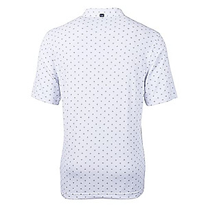 Cutter & Buck Men's Short Sleeve Virtue Eco Pique Tile Print Polo Shirt, White, XL