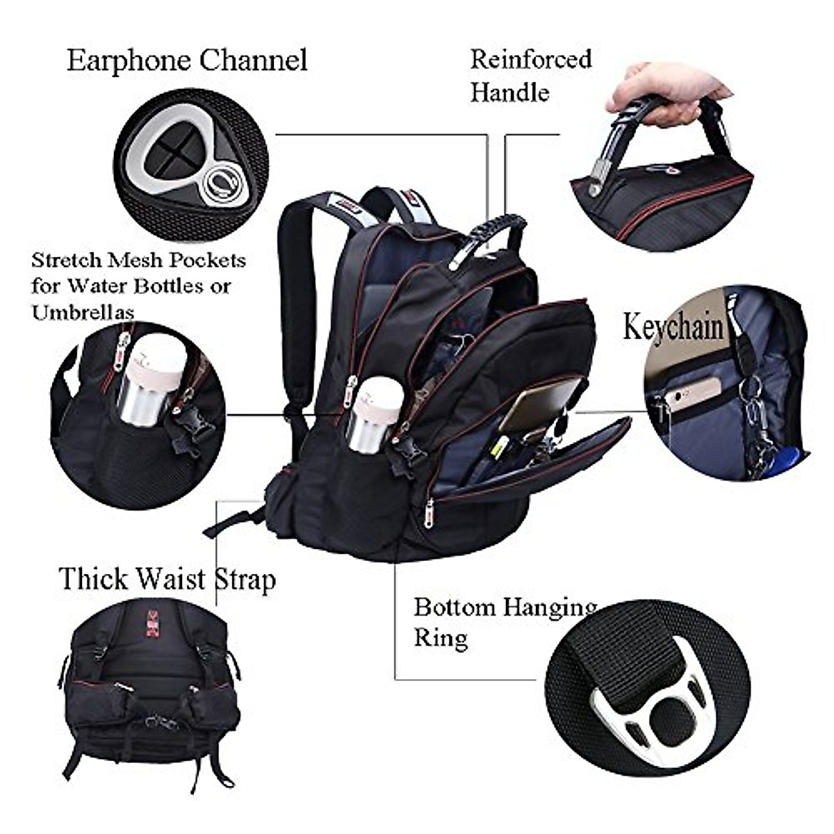 FreeBiz 55L 21 Inch High Laptop Backpack fits under 19 Inch Gaming Computer Notebook Macbook for Men (18.4 inch)