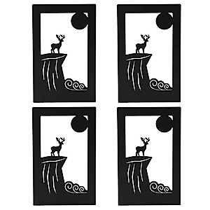 Book Holder, Upright Wide Applicability Metal Bookends with 4 Antislip Foam Pads for Books for Schools for CDs for Office (Cliff Deer)