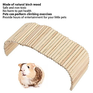 Pet Hideout Bridge,Wooden Rodents Chewing Climbing Tunnel Small Animal Bendy Bridge Ramp Hut Hideout for Guinea Pigs Ferrets Hedgehogs Chinchillas and Other Rodents