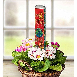 Studio M Be Kind 13" Mini Art Pole Small Decorative Indoor/Outdoor Garden Post, Great Gift, Stake Included for Easy Installation, No Digging Necessary - Made in The USA