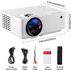 PONER SAUND Mini Portable Projector with Projector Screen