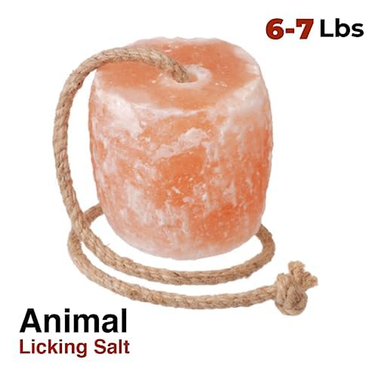 Himalayan Salt Lick 6 LbsPack of 4 | Himalayan Licking Salt Block for Animals with Minerals | 100% Himalayan Pink Licking Salt Licks for Cows, Goats, Deer, Cattles & Horses on Rope