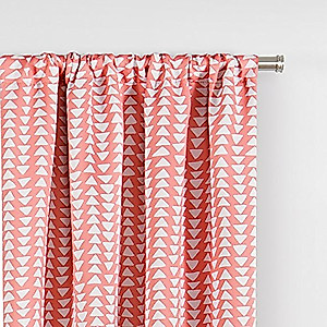 ECLIPSE Room Darkening Naya-Rod Pocket Curtains for Bedroom, Single Panel, 37" x 84", Coral