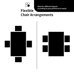 Giantex 5 Pcs Dining Table Set for 4, Modern Glass Tabletop Kitchen Table and Chairs, Rectangular Metal Frame Table with Leather Padded 4 Seats for Small Spaces Apartment