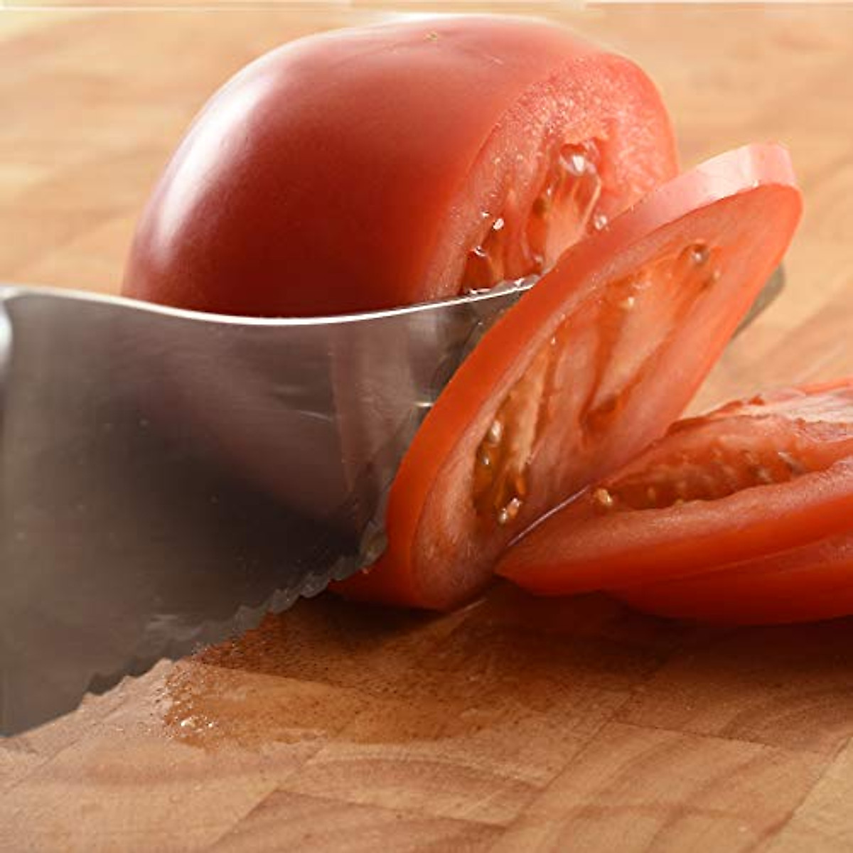 Norpro UNI Knife All Purpose Kitchen 8-inch Serrated Stainless Steel Blade for Tomatoes, Bread, Meat, Red