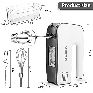 Hand Mixer Electric, 5 Speed Ultra Power Hand Mixer 400W Home Kitchen Mixers with Storage Cas, 5 Stainless Steel Accessories 1 Egg White Separator,Self-Control Speed, Eject Button for Easy Whipping
