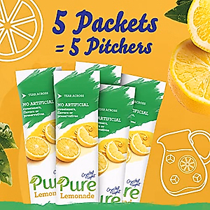 Crystal Light Pure Lemonade Naturally Flavored Powdered Drink Mix 5 Count Pitcher Packets