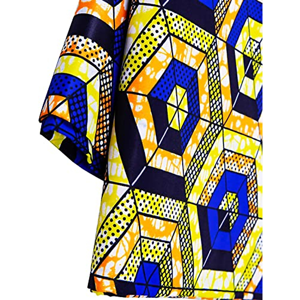 Alina Belle African Wax Print Fabric Ankara Fabric Dutch Kente 1 Yards Fabric (1 Yards, A21)